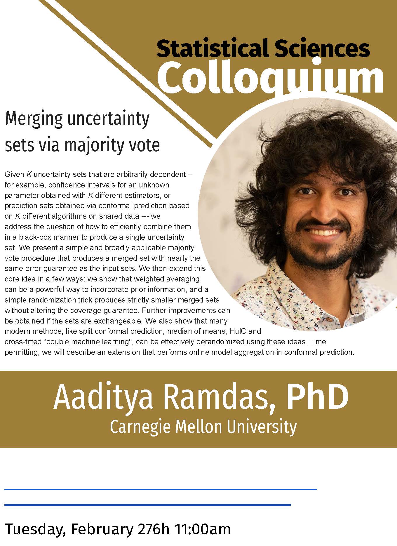 Colloquium: Merging uncertainty sets via majority vote | Department of Statistical Sciences