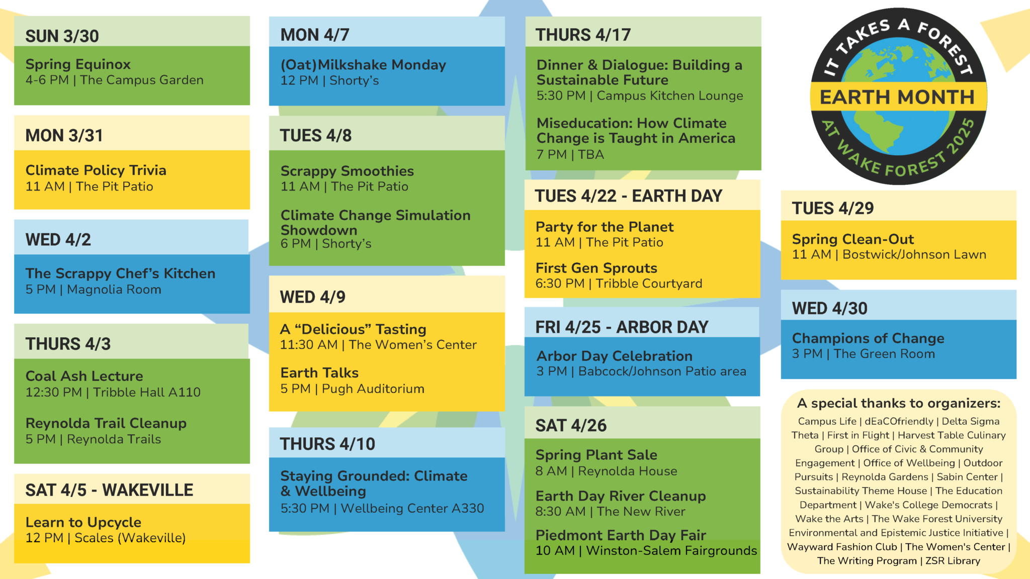 Earth Month 2025 Schedule of Events - The Office of Sustainability