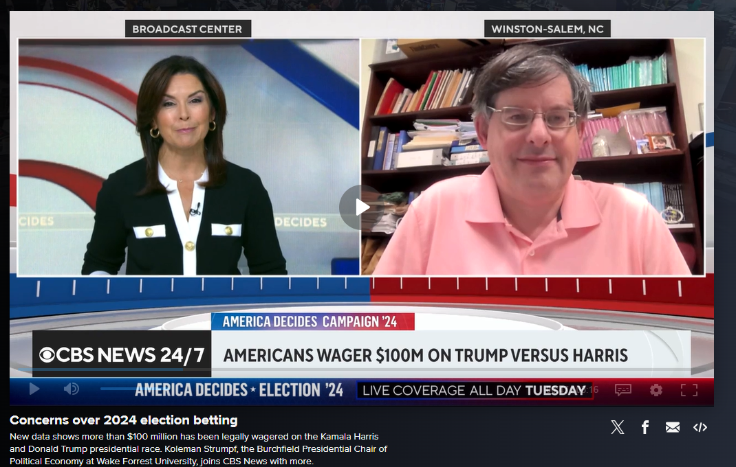 Concerns over 2024 election betting | Wake Forest Economics Department
