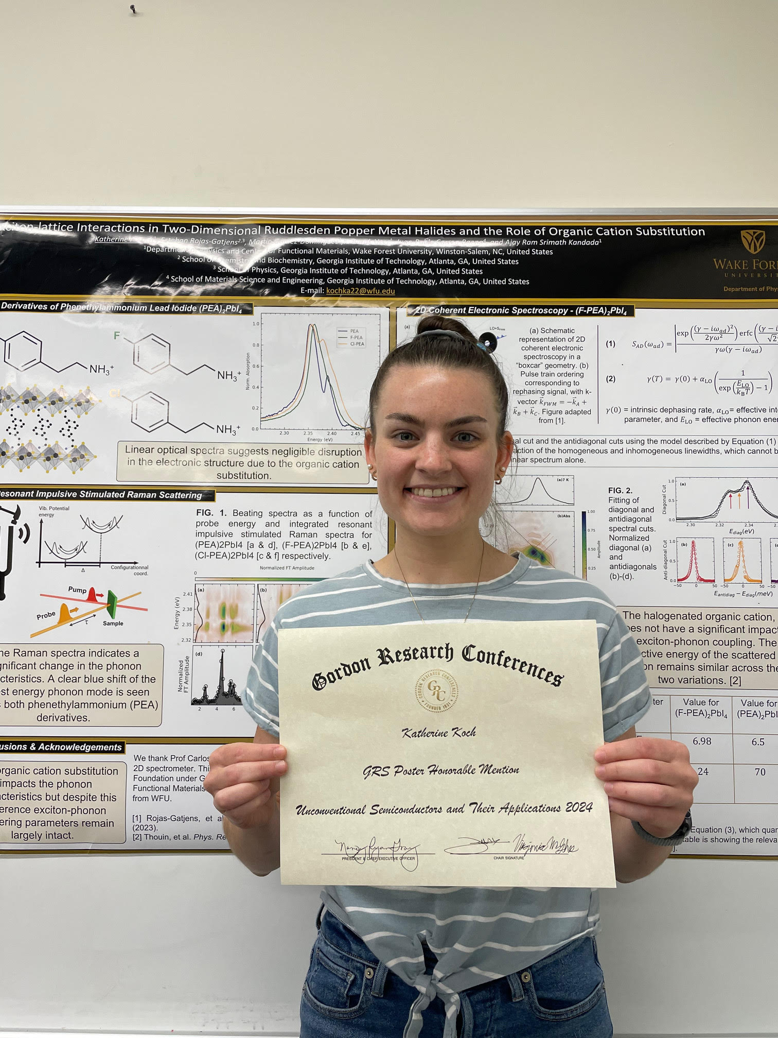 Katie Koch awarded poster prize | WFU Physics