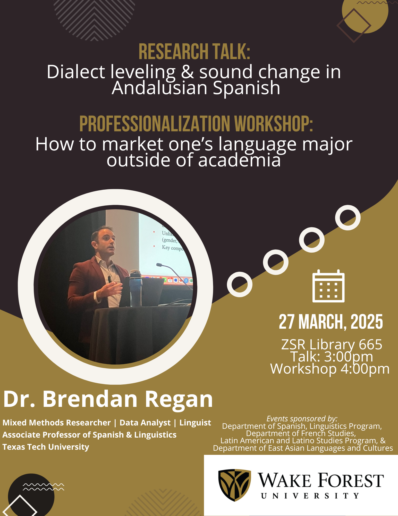 Dr. Brendan Regan Research Talk and Professionalization Workshop ...