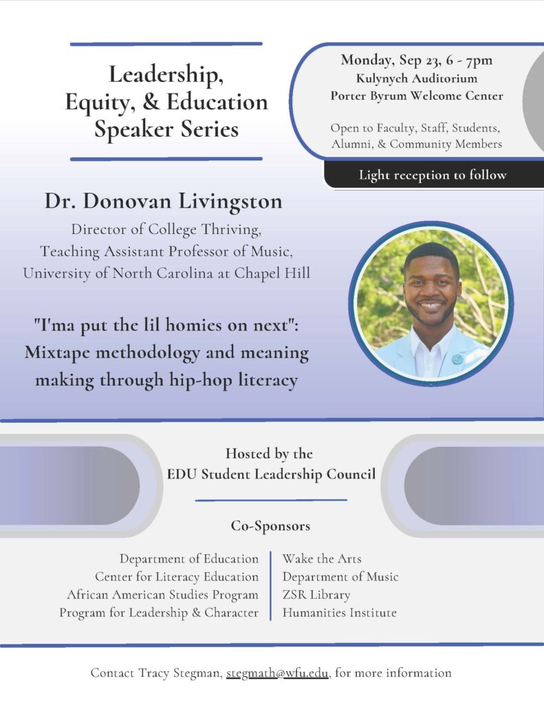 Leadership, Equity, and Education Speaker Series featuring Dr. Donovan ...