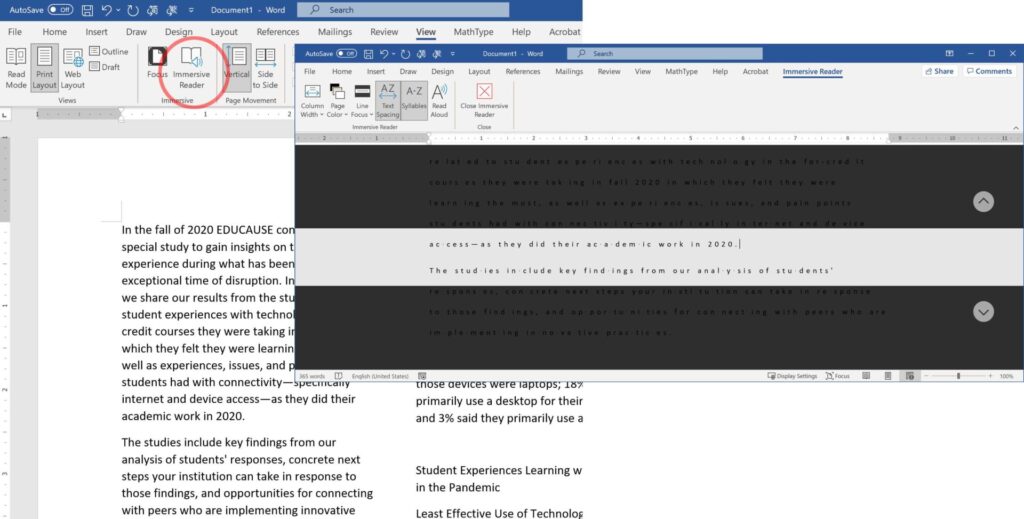 Easily distracted? Try Immersive Reader Option - Instructional Technology Group