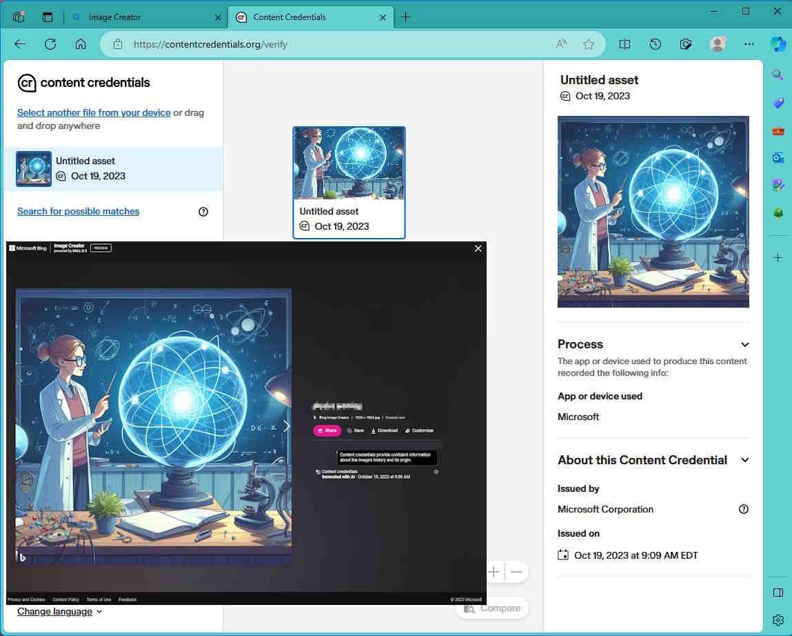 How to verify Adobe and Microsoft AI generated images - Content Credentials - Instructional ...