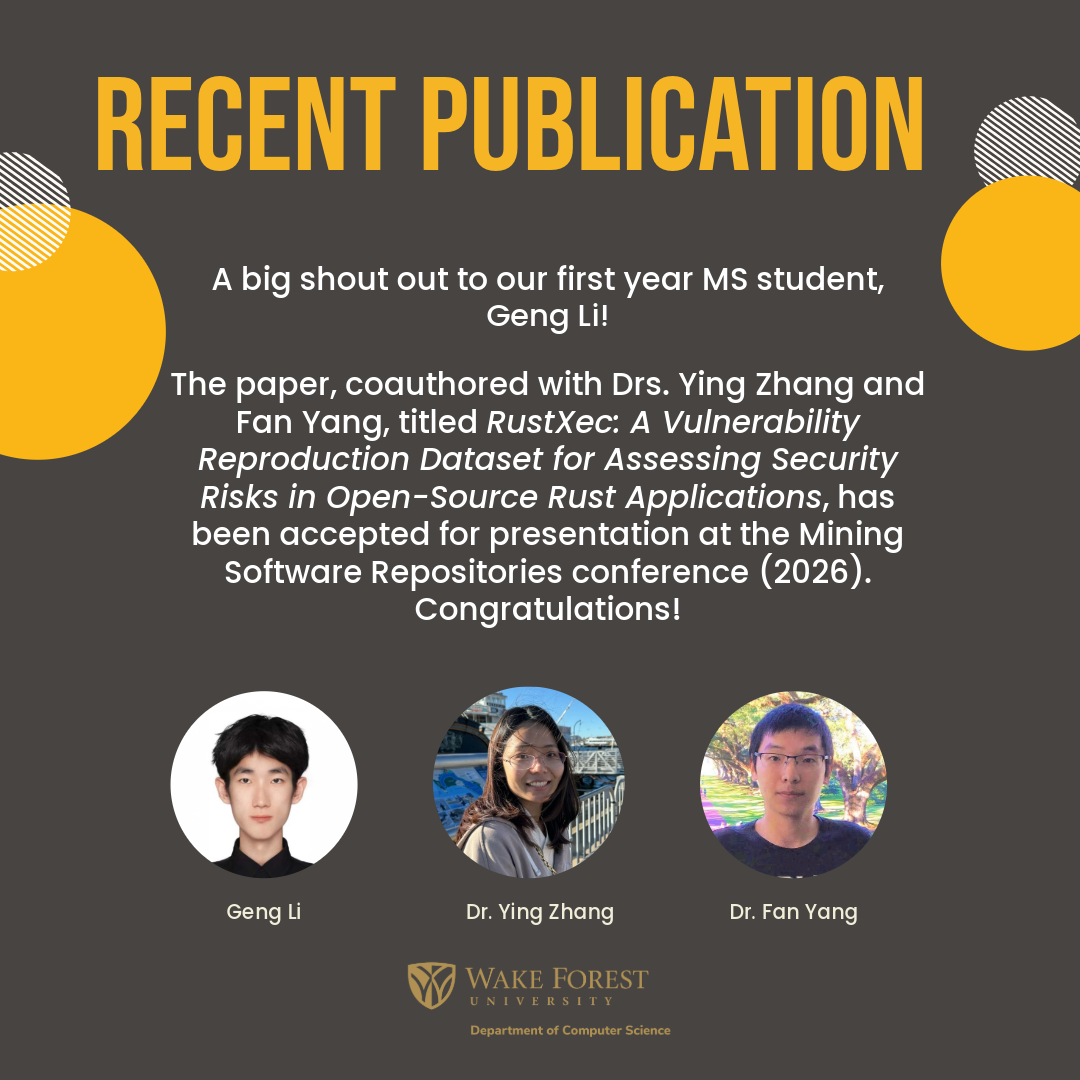 Recent Publication Accepted at MSR 2026! | Department of Computer Science