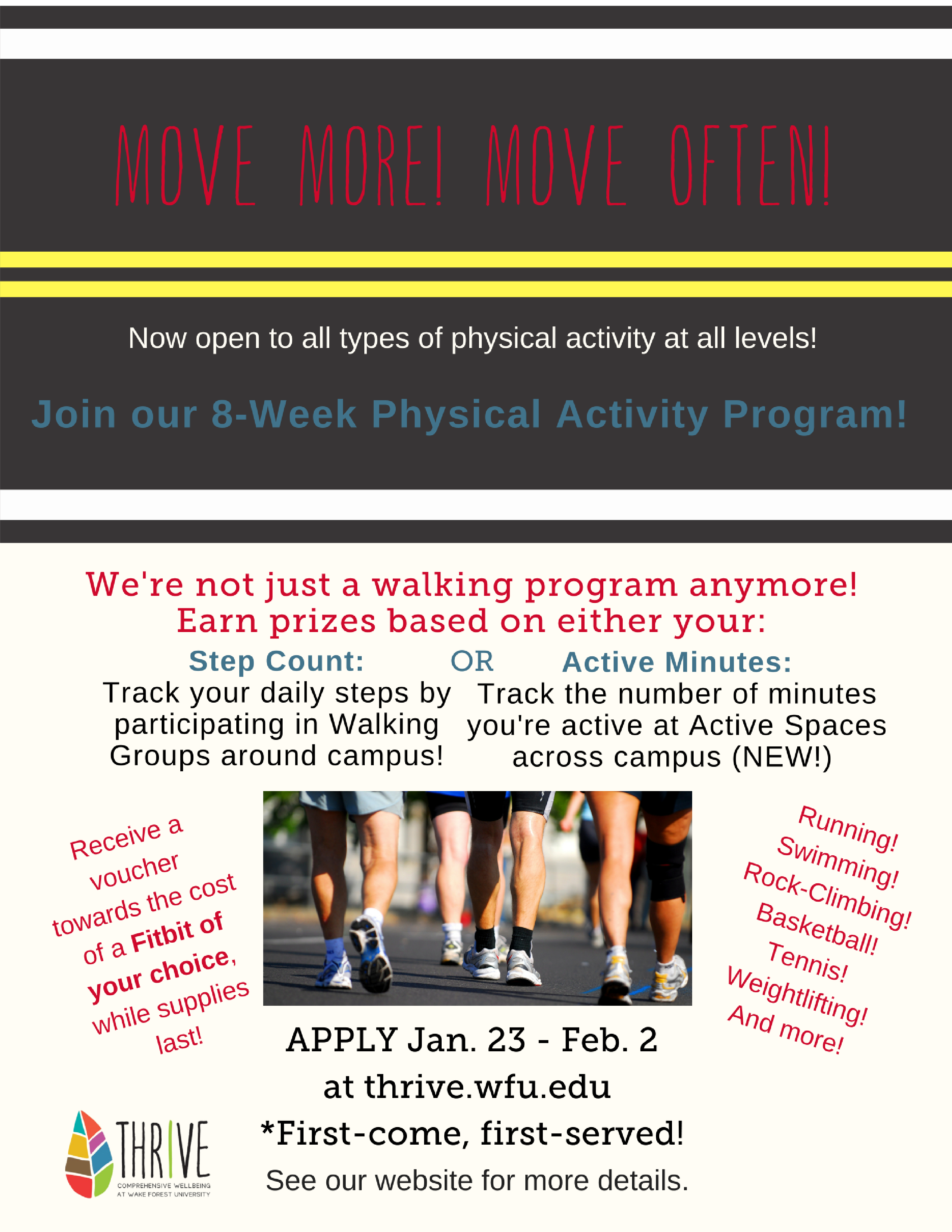 Move More! Move Often! registration begins Jan. 23 | Inside WFU - news ...