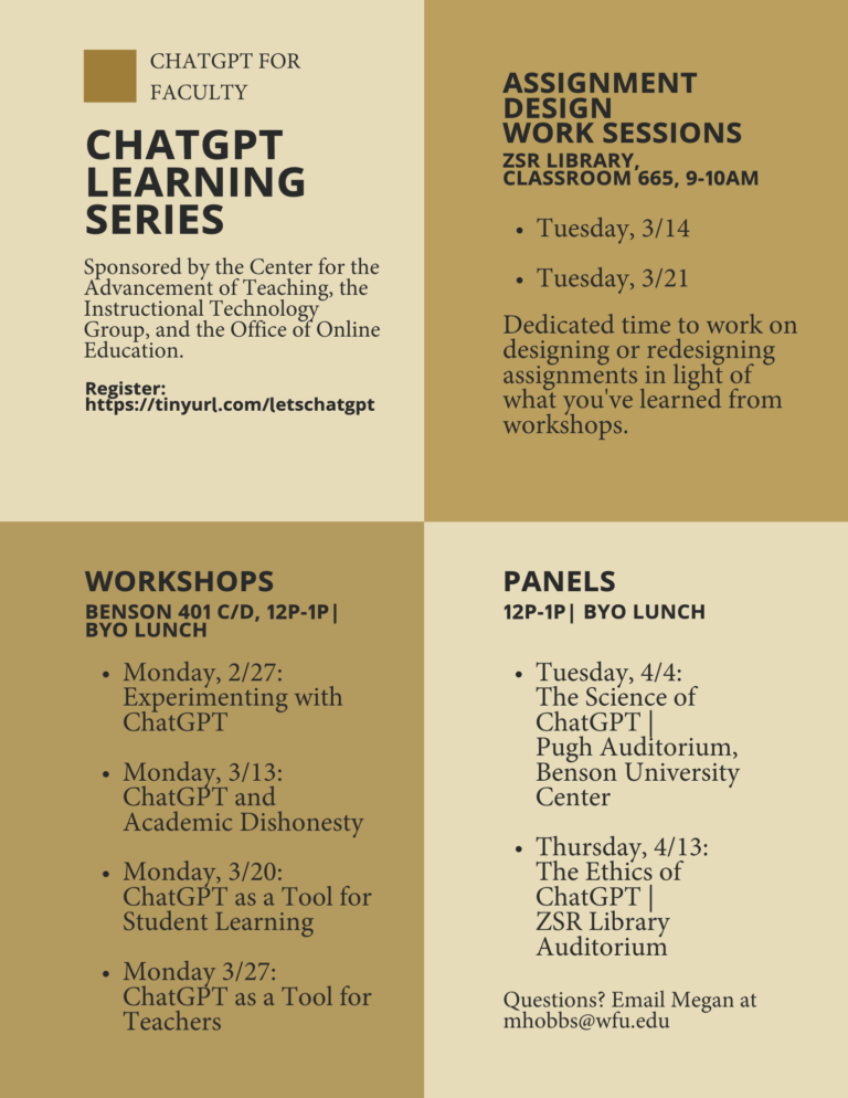ChatGPT learning series for faculty | Inside WFU ChatGPT learning series for faculty | Inside WFU