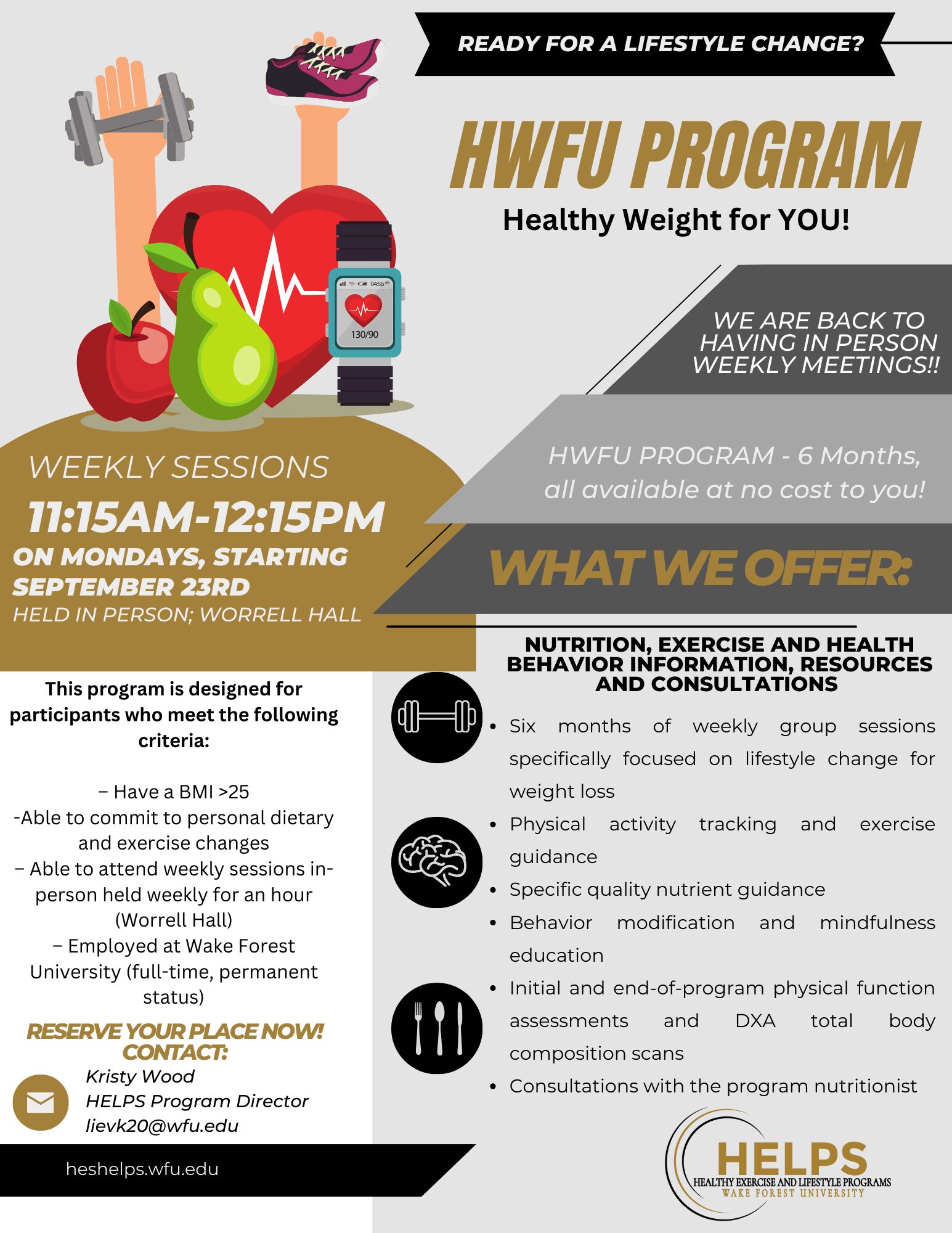 'Healthy Weight for You' fall 2024 program | Inside WFU